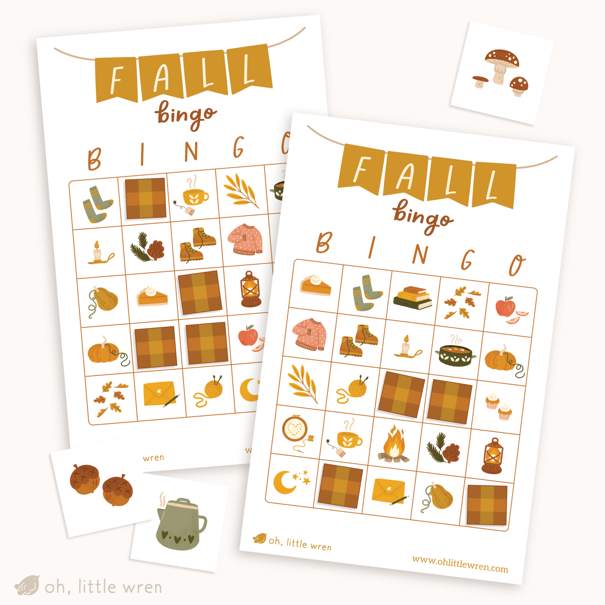 DIGITAL Fall Bingo Cards – oh, little wren