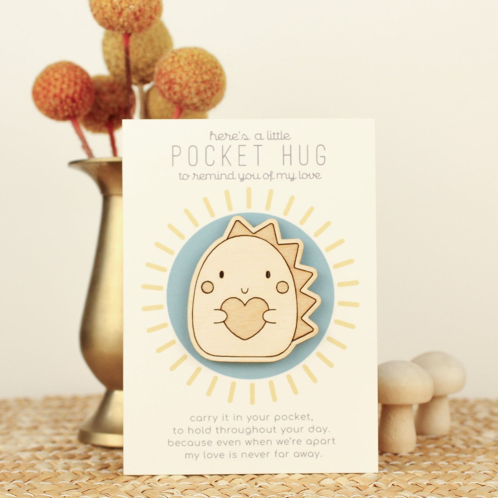 Wooden Pocket Hug Token – Animal Friend Keepsake Gift for kids, teache ...